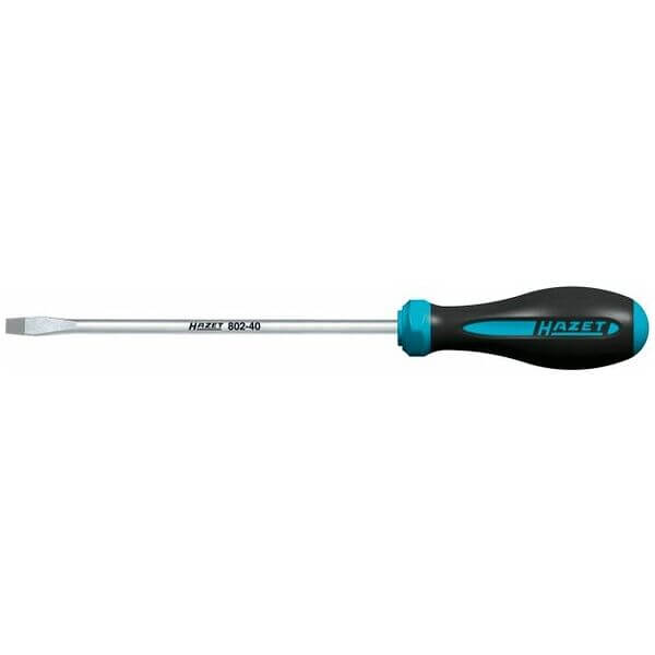 Hazet 802-40 | Slotted screwdriver with 3-component handle size 4 mm